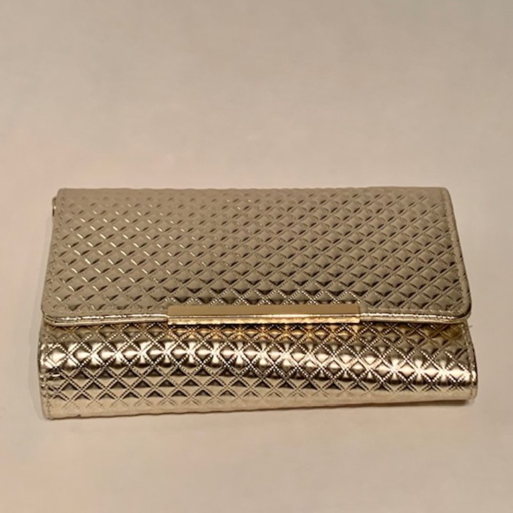 Quilted Metallic Gold Safe Keeper Rfid-Blocking Wallet - Gem